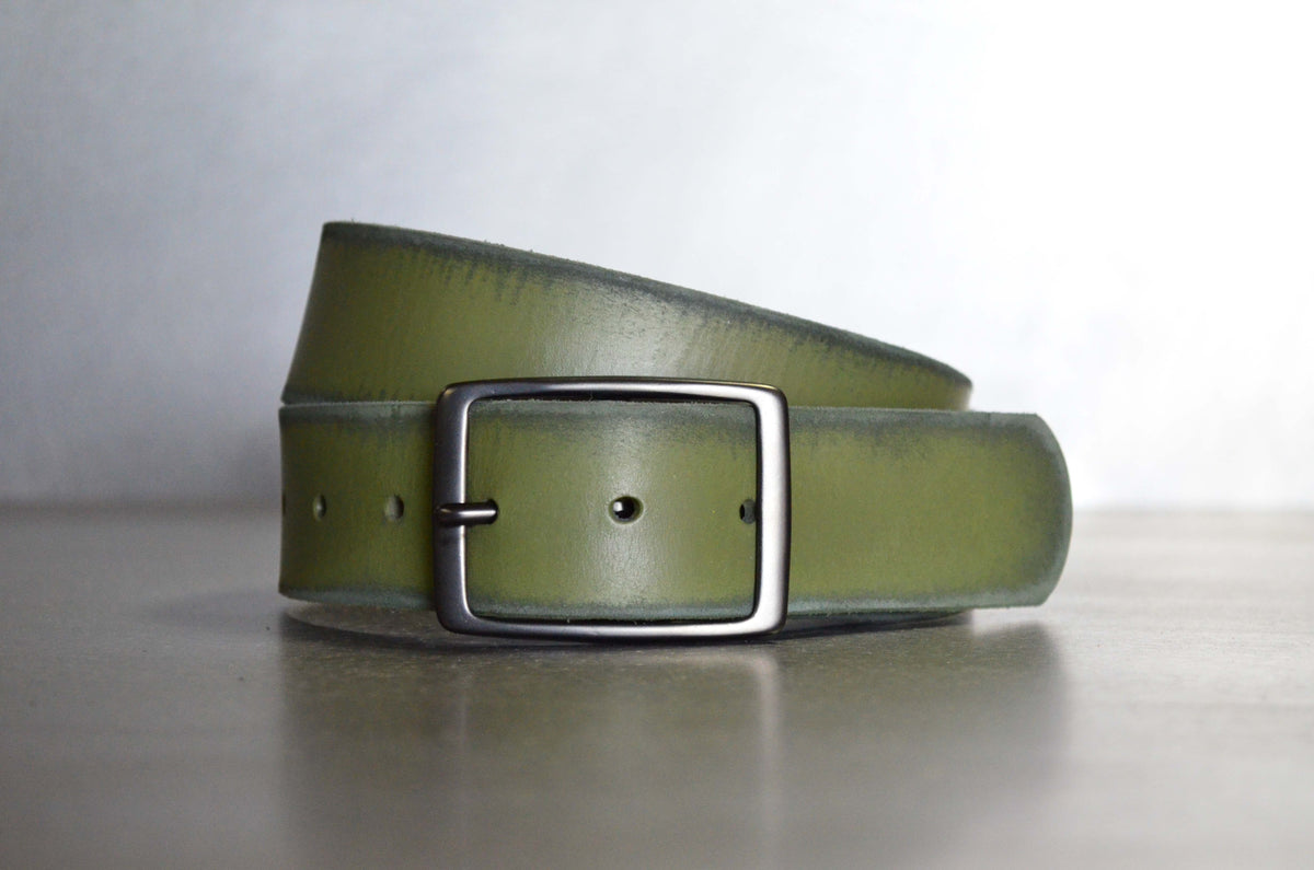 DISTRESSED CAMO LEATHER BELT – FosterWeld