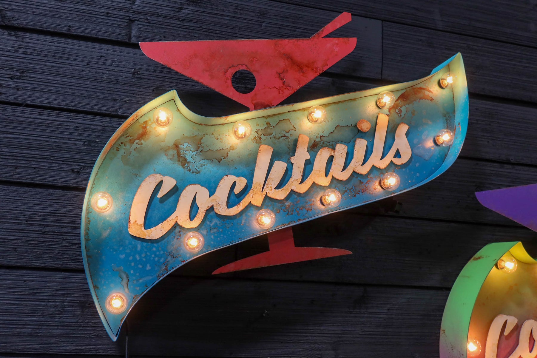 VINTAGE COCKTAILS SIGN - with martini glass – FosterWeld