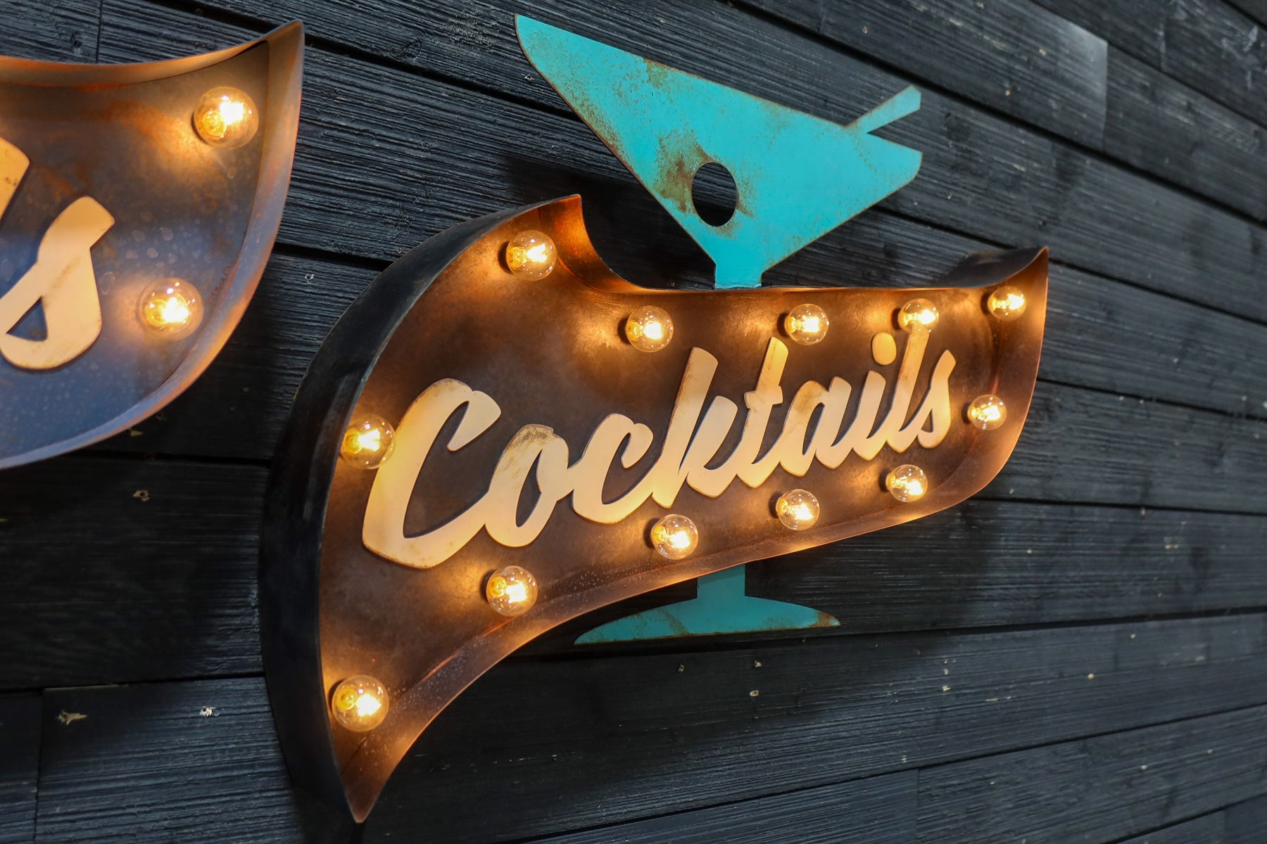 VINTAGE COCKTAILS SIGN - with martini glass – FosterWeld