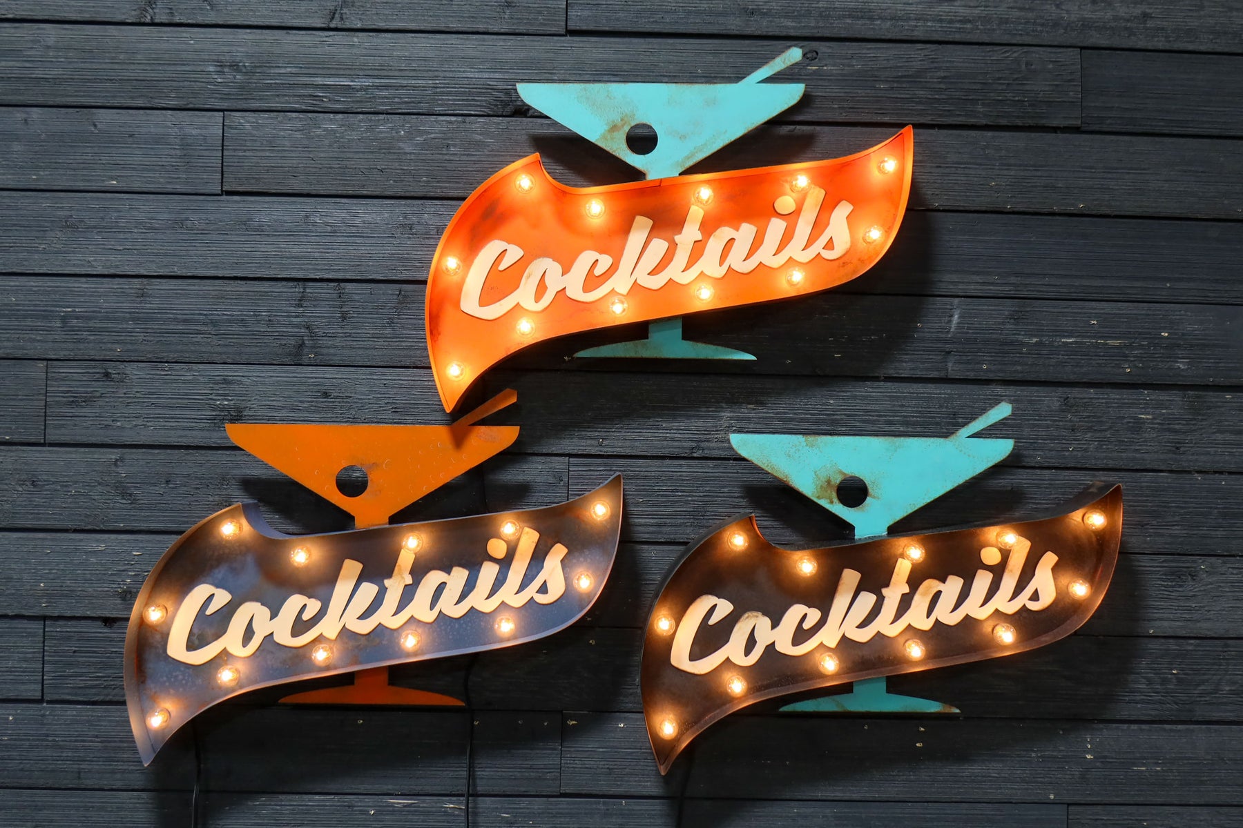 VINTAGE COCKTAILS SIGN - with martini glass – FosterWeld